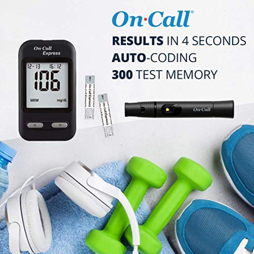 On Call Express Diabetes Testing Kit- Blood Glucose Meter, 10 Blood ...