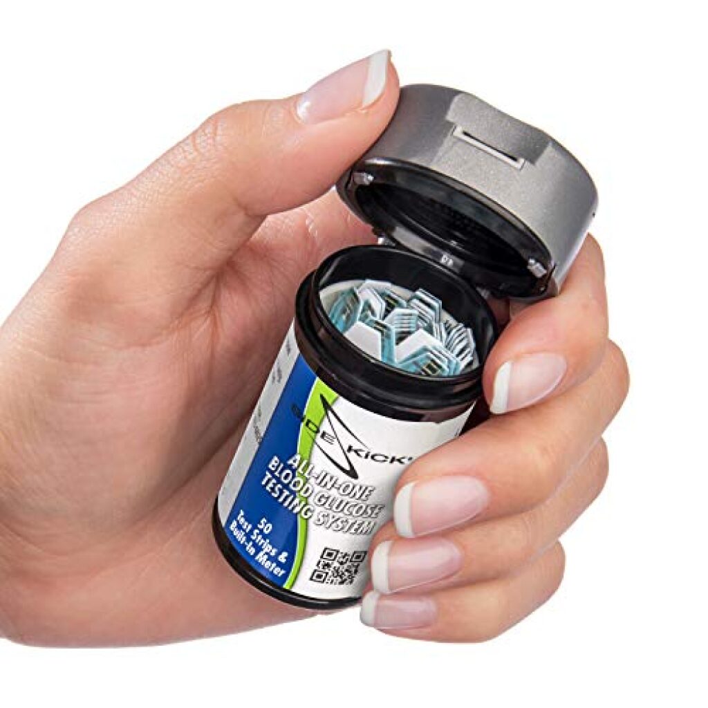 Sidekick All-in-One Glucose Meter Kit – Built in Meter, 50 Test Strips ...